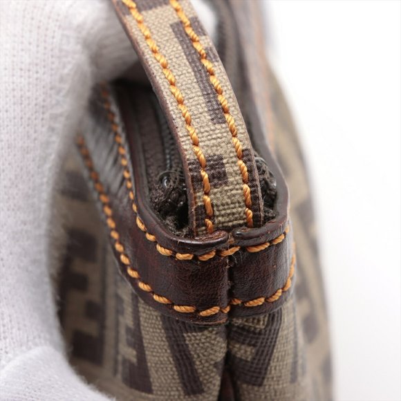 Fendi | Bags | Fendi Zucca Zucchino Leather Shoulder Bag Tote Handbag ...